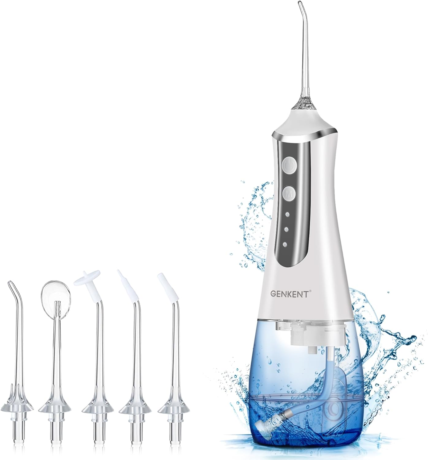NUMBER 1 Water Flosser Cordless 300ML 3 Mode 5 Tips Rechargeable ...