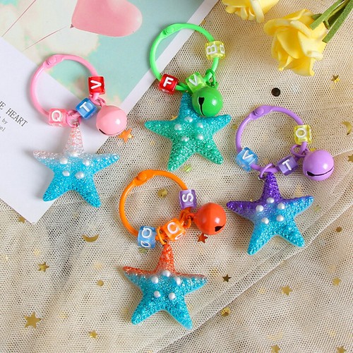 Creative Cute Gradient Color Starfish Keychain Car Key Ring Bag Pendant ...