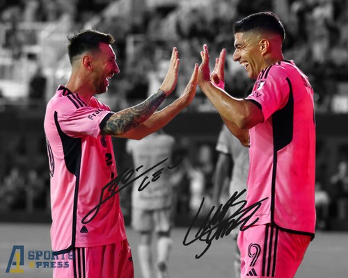Lionel Messi Luis Suarez Soccer Superstars Signed Photo Autograph Print ...