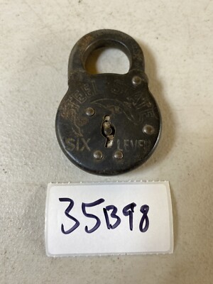 Steel State Six Lever No. 6 Lock railway railroad padlock no key train ...