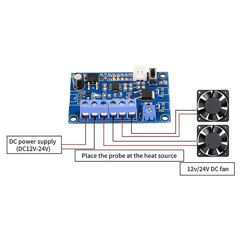 Dc12v 24v Fan Temperature Control Fan Speed Regulator Pwm Speed ...