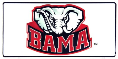 Alabama Crimson Tide Metal License Bama Plate NCAA Auto Tag College ...