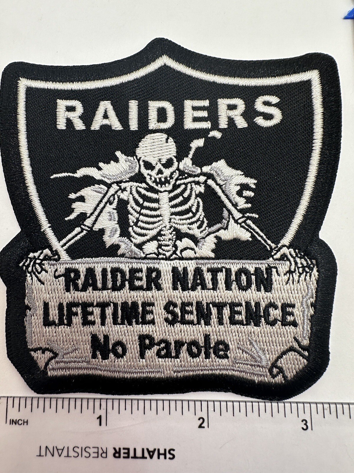 Las Vegas Raiders Patch Raider Nation Lifetime Sentence No Parole Iron On 3” | eBay