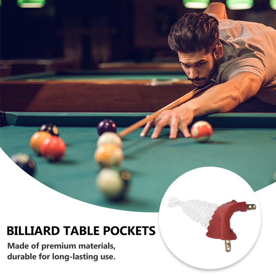 6pcs Billiard Pockets Pool Snooker Table Replacement Nets Bags Kit ...