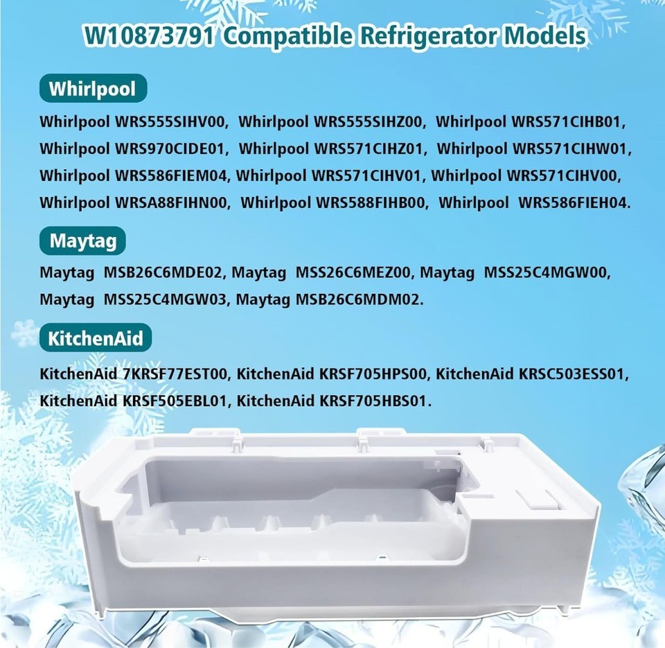 W10873791 W10760070 Ice Maker Assembly For Whirlpool Maytag KitchenAid ...