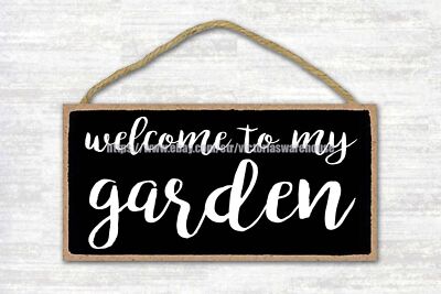 nostalgic farmhouse decorative welcome to my garden wood sign | eBay