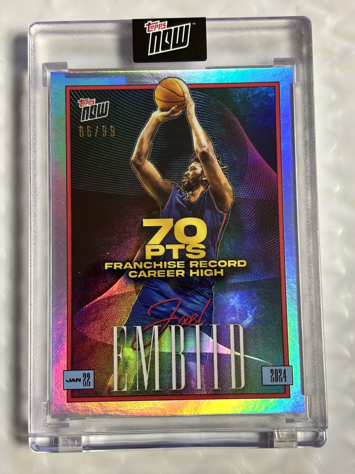 Joel Embiid - 2023-24 TOPPS NOW Basketball Card JE-1 FOIL 66/99 - 70 ...