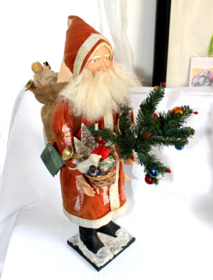 Bethany Lowe 21" Vtg. German St. Nicholas Santa Candy Container sack ...