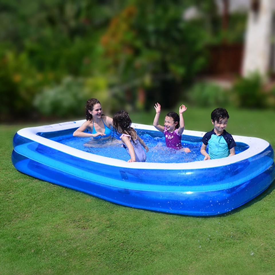 120"×72" Large Family Inflatable Swimming Pool Outdoor w/ Air Pump ...