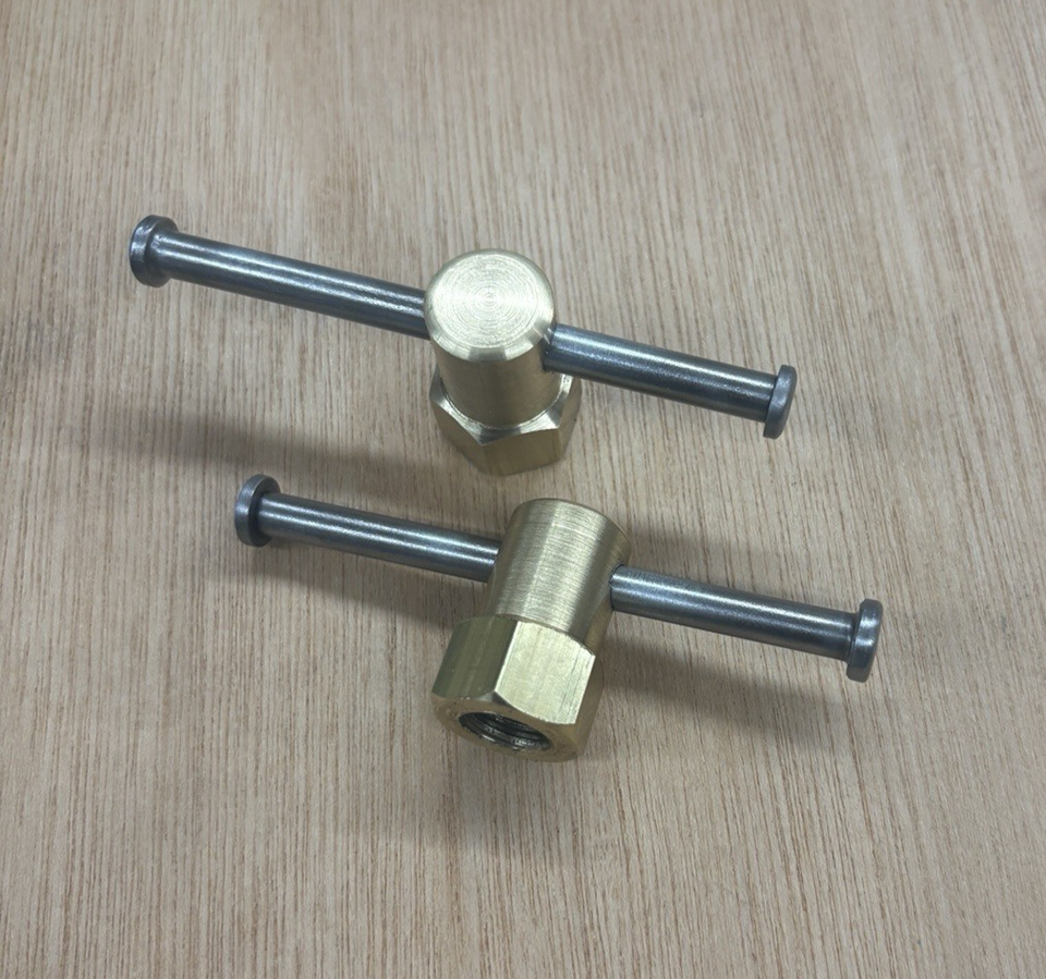 Wilton Vise handles, 1/2-13 Thread, Brass swivel base handles, 3/4" Hex ...