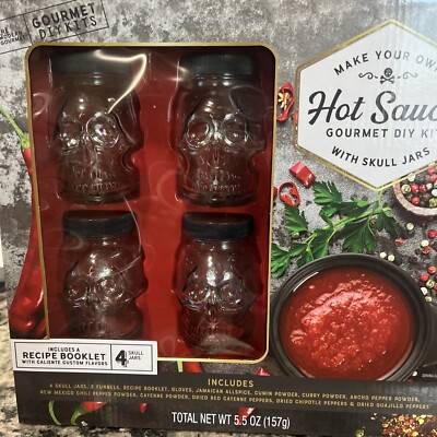 Make Your Own Hot Sauce Gourmet DIY Kit Skull Jars Jamaican Allspice ...