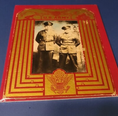 Vtg US Military WW2 PHOTOGRAPH 2 SOLDIERS IN DRESS UNIFORM Original US ...