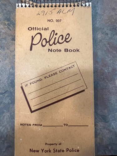 Vintage Official Police Notebook 007 Stationeers New York State Police ...