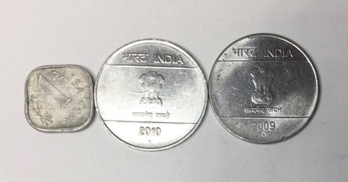 1967 INDIA 1 Paisa coin plus 2009 and 2010 1 Ruppee coins. All great ...