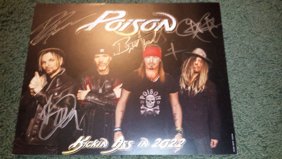 POISON 2022 TOUR BAND SIGNED AUTOGRAPHED PHOTO BRET MICHAELS CC PASS ...