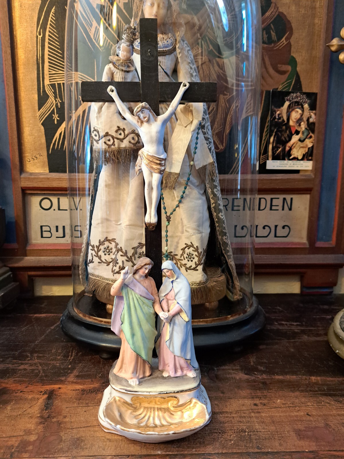 Antique Standing Porcelain Bisque Mary Magdalena Jesus Calvary Holy ...