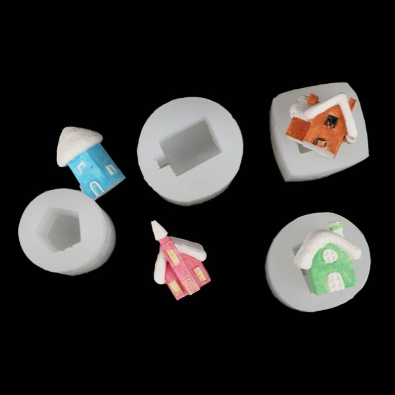 4x Small House Silicone Molds 3D Molds DIY Soap Resins | eBay