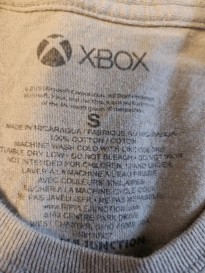 Xbox T-shirt Exploding Logo Graphic Tee Officially Licensed Gray Size ...