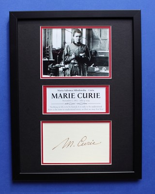 MARIE CURIE AUTOGRAPH framed artistic display Double Nobel Prize | eBay