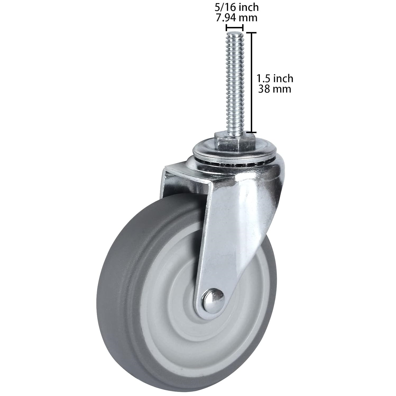 Finnhomy Caster Wheels 3 Inch Set of 4 Heavy Duty Threaded Stem Casters ...