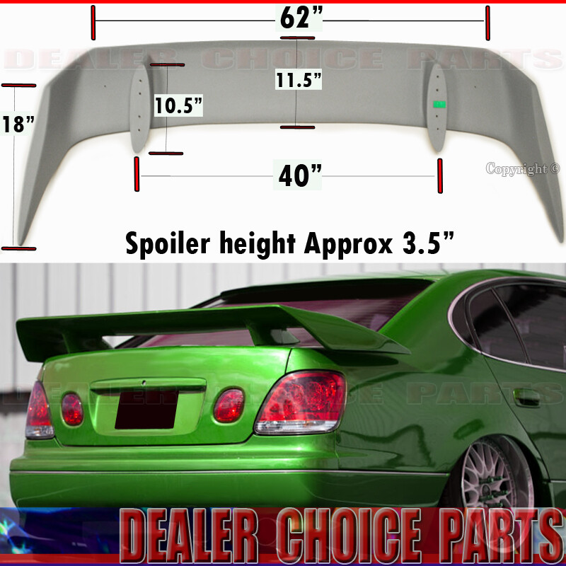Universal 65" JDM 326 Power Style Rear Trunk Spoiler Wing Fin UNPAINTED ...