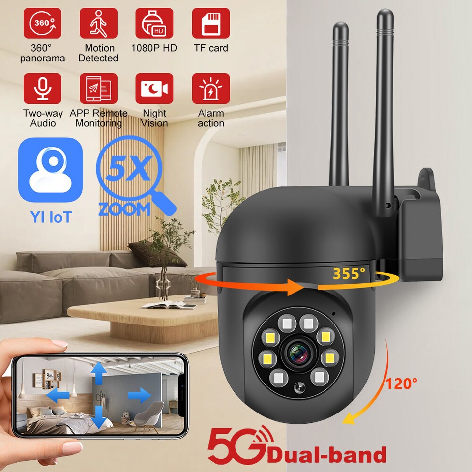 Yi Lot Wireless 5G WiFi Security Camera System Smart Outdoor Night ...