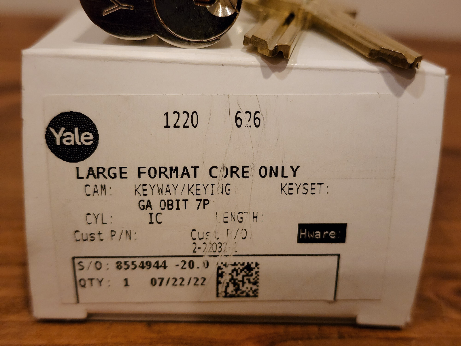 Lot 2 Yale 1220 Large Format (lfic) 7 Pin Interchangeable Core 626 ...