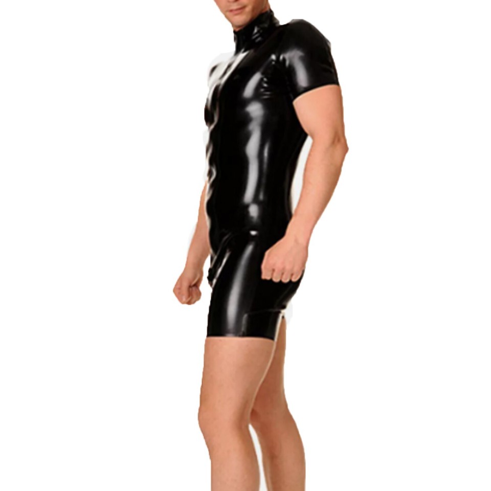 Men's Latex Bodysuit,Rubber Swimsuit Surfing Suit One-piece Suit Front ...