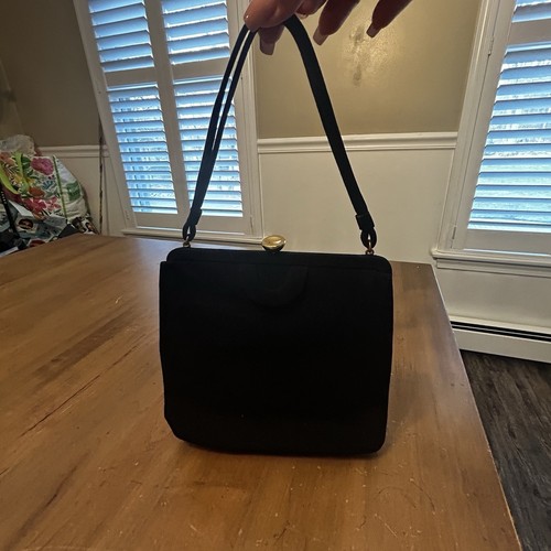 Rare Vintage Coblentz Signed Original Black Suede KISS Snap Evening Bag ...