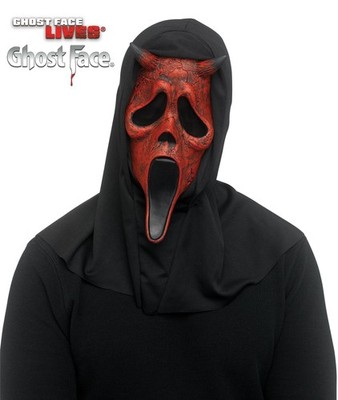 Ghost Face Aged Red Devil Mask for Halloween Costume Adult Scream Evil ...