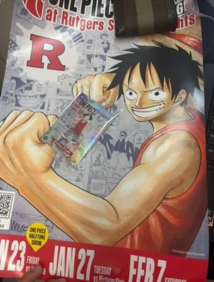 One Piece Monkey D. Luffy College Basketball SEALED Promo Card & Poster ...