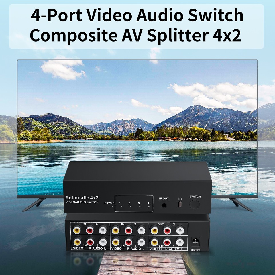 8/4/2-Port Composite RCA Switch Splitter Hub Switcher AV Switch ...