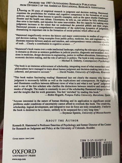 Human Judgment and Social Policy by Kenneth R. Hammond, Oxford, new ...