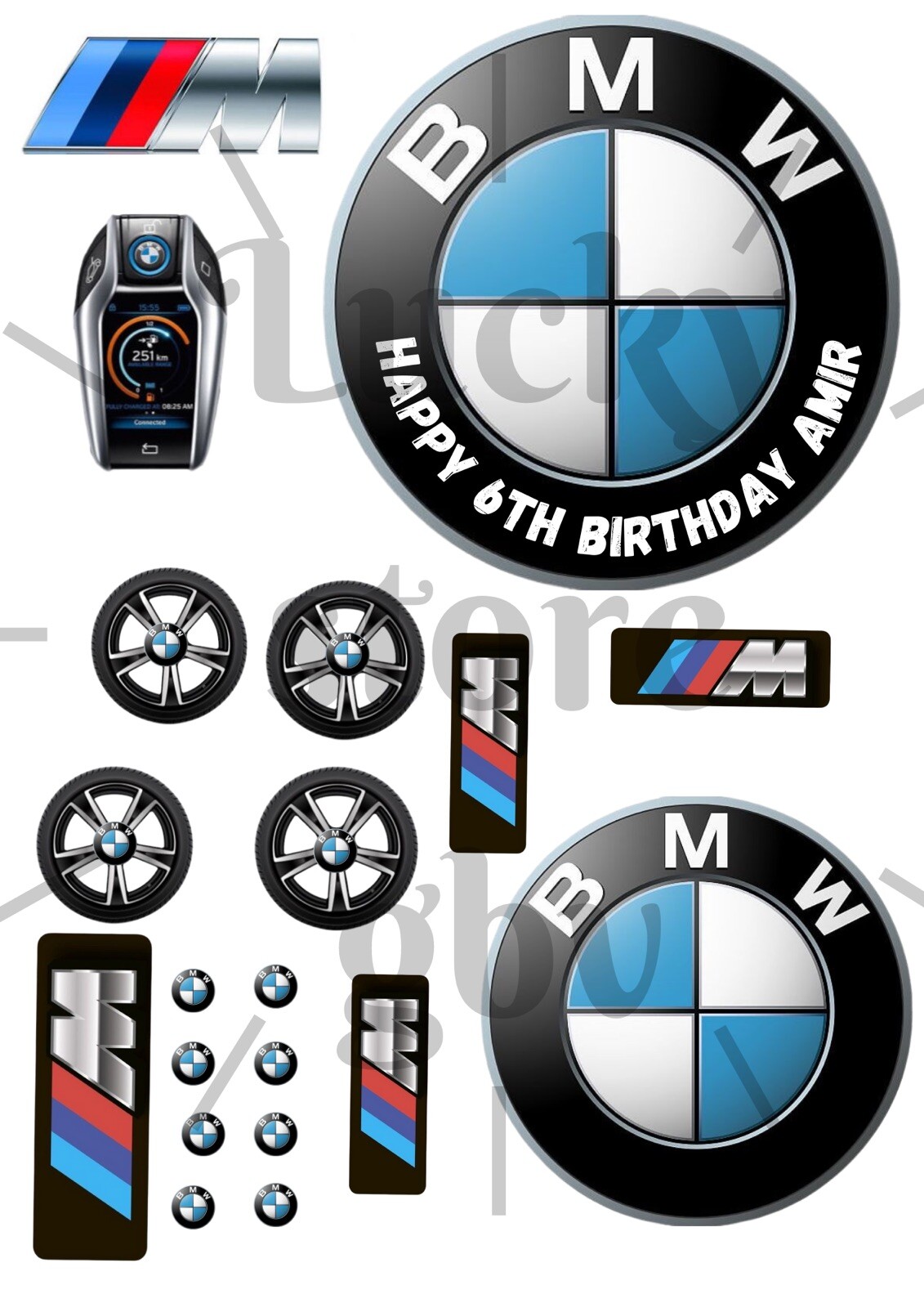 Inspired BMW Bundle A4 EDIBLE ICING PRINTED CAKE TOPPER.Personalised ...