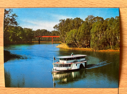 Postcard ~ P.S. Canberra ~ Iron Bridge ~ Murray River ~ Echuca Vic ...