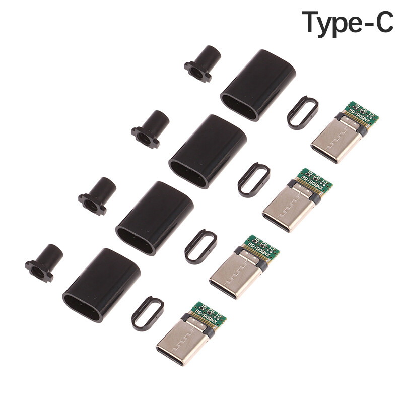 5Sets Mini USB Type C male head with sheath micro usb jack connector ...