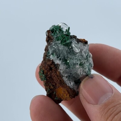 Lustrous "mouse-ear" Calcite Crystals and Malachite - Ojuela Mine ...