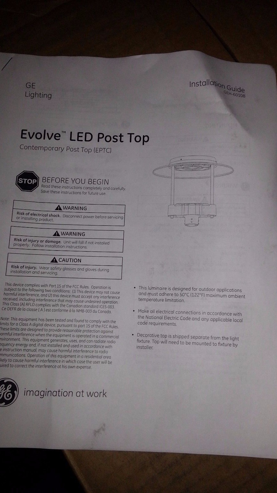 GE Lighting Evolve LED Post Top Contemporary Conical (EPCC) 63 W LED ...