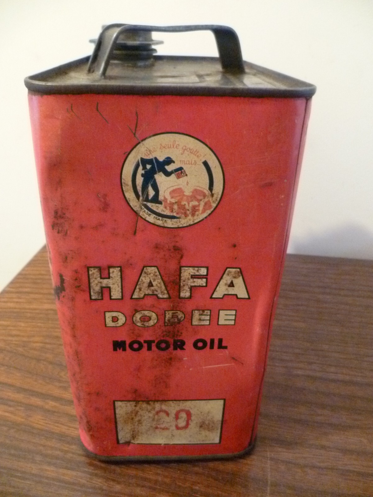 ANCIEN BIDON HUILE GARAGE " HAFA DOPEE MOTOR OIL 5 Litres " | eBay