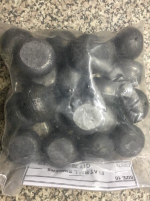 20 X Flat surf SINKERS SIZE 10 WEIGHT 144 GRAMS QTY 20 Ball SINKERS ...