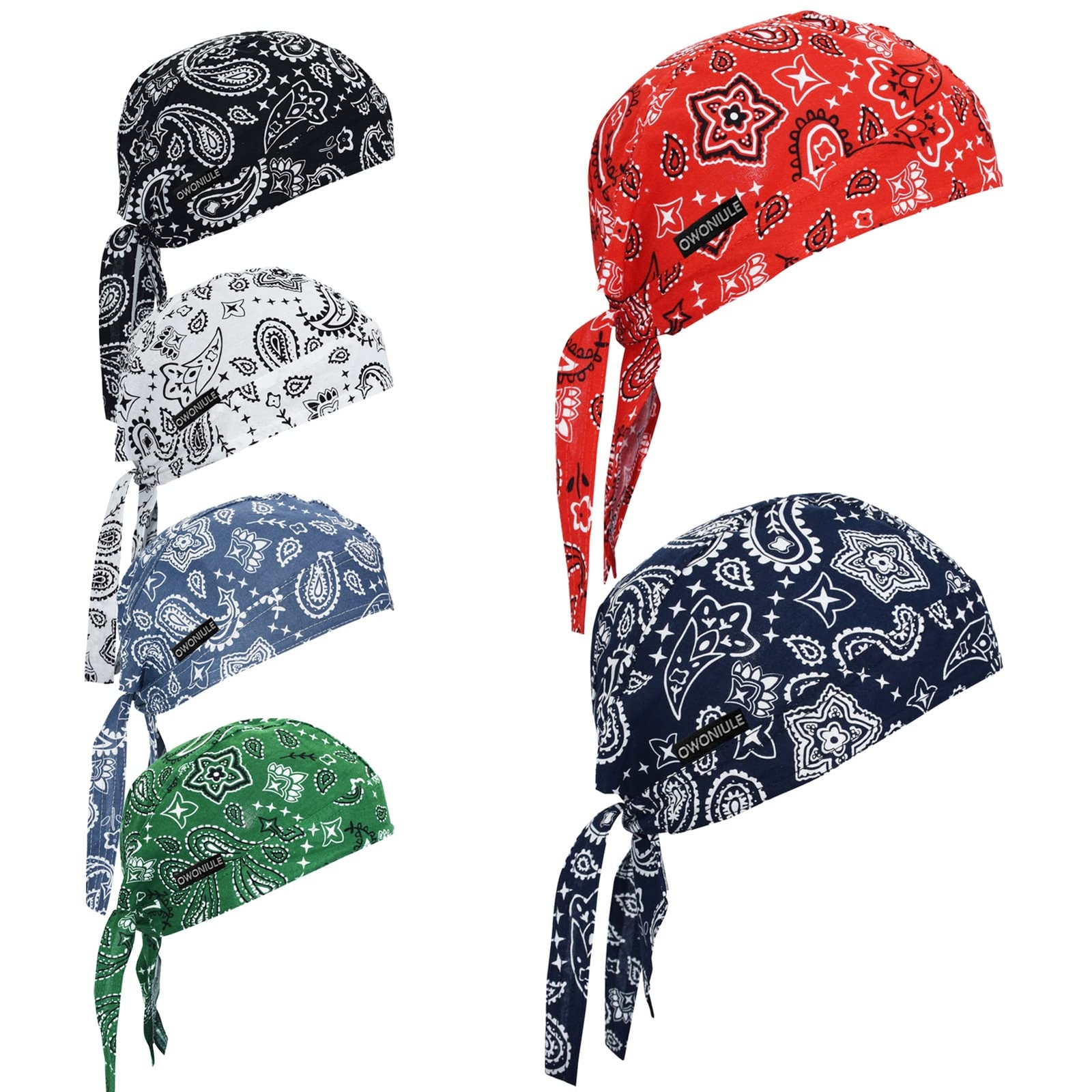 Cotton Doo Rag Skull Cap Sweat Wicking Head Wraps Breathable Helmet ...