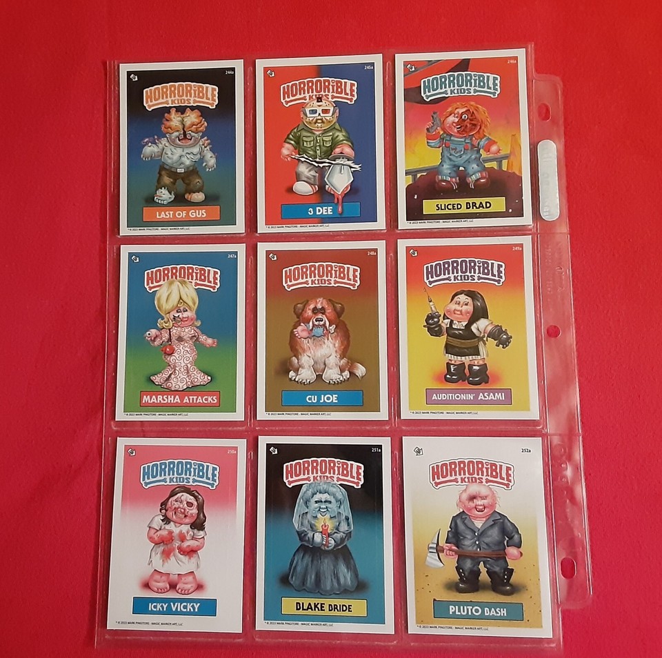 garbage pail kids terrifier split apart art art the clown set Damien ...