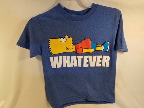 Bart Simpson (WHATEVER) Kids Short Sleeve T-Shirt Size 4-5 X-Small New ...