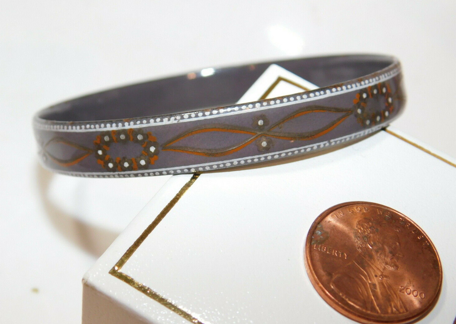 Vtg Michaela Frey Pewter Gray Enamel Bangle BRACELET Handmade AUSTRIA ...