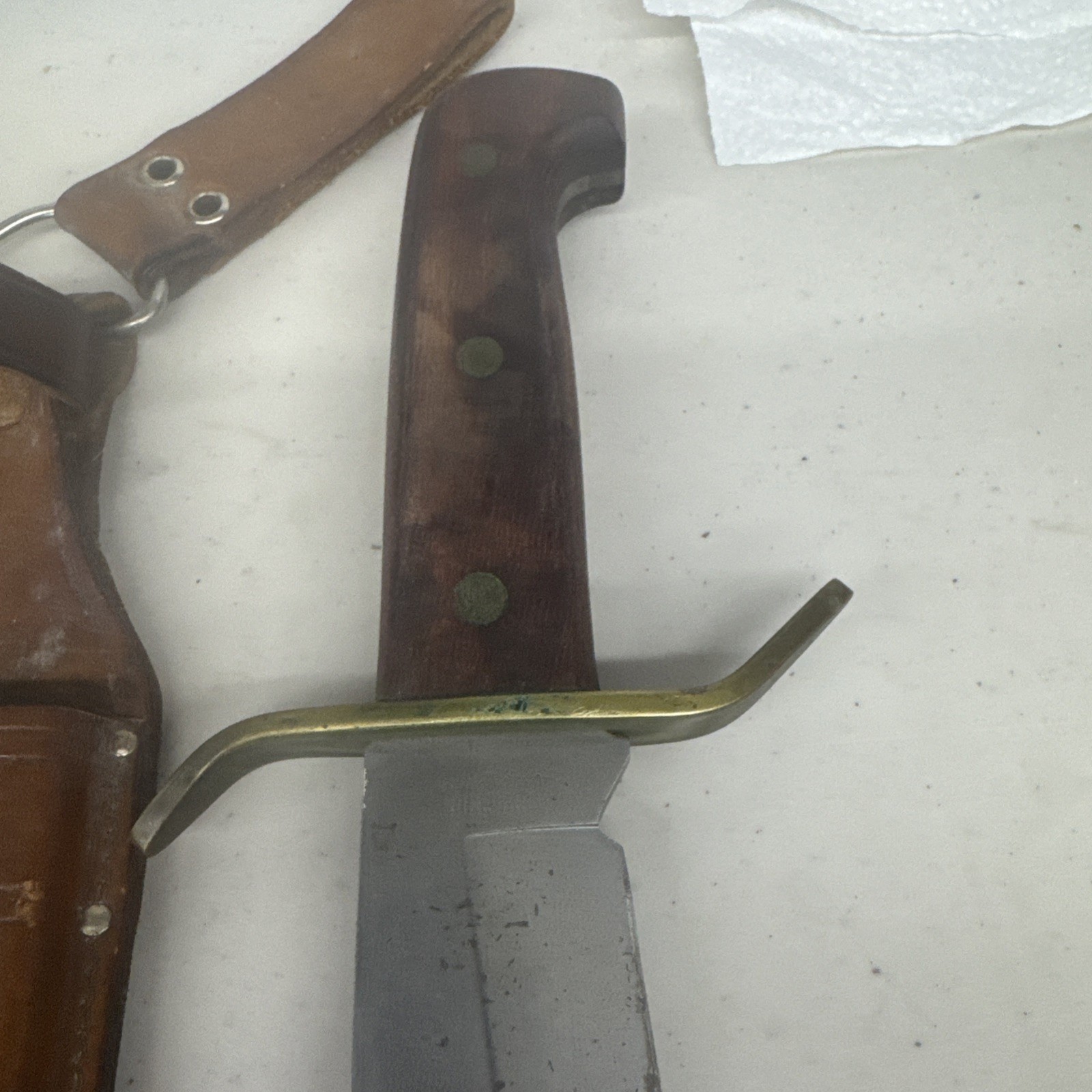 Linder Germany Big Western 15" Wood Handle Bowie Knife W/ Sheath | eBay