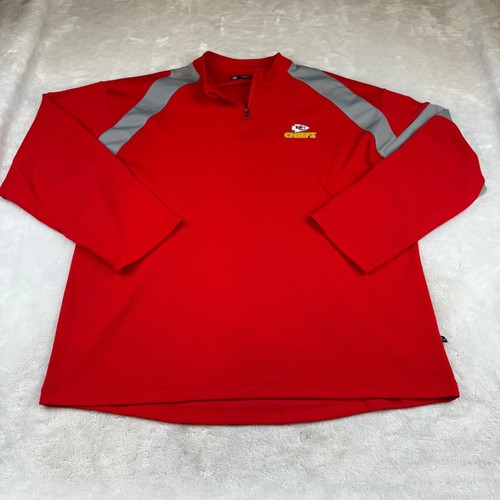 NFL Chiefs Pullover Shirt Mens XL Red Quarter Zip Long Sleeve | eBay