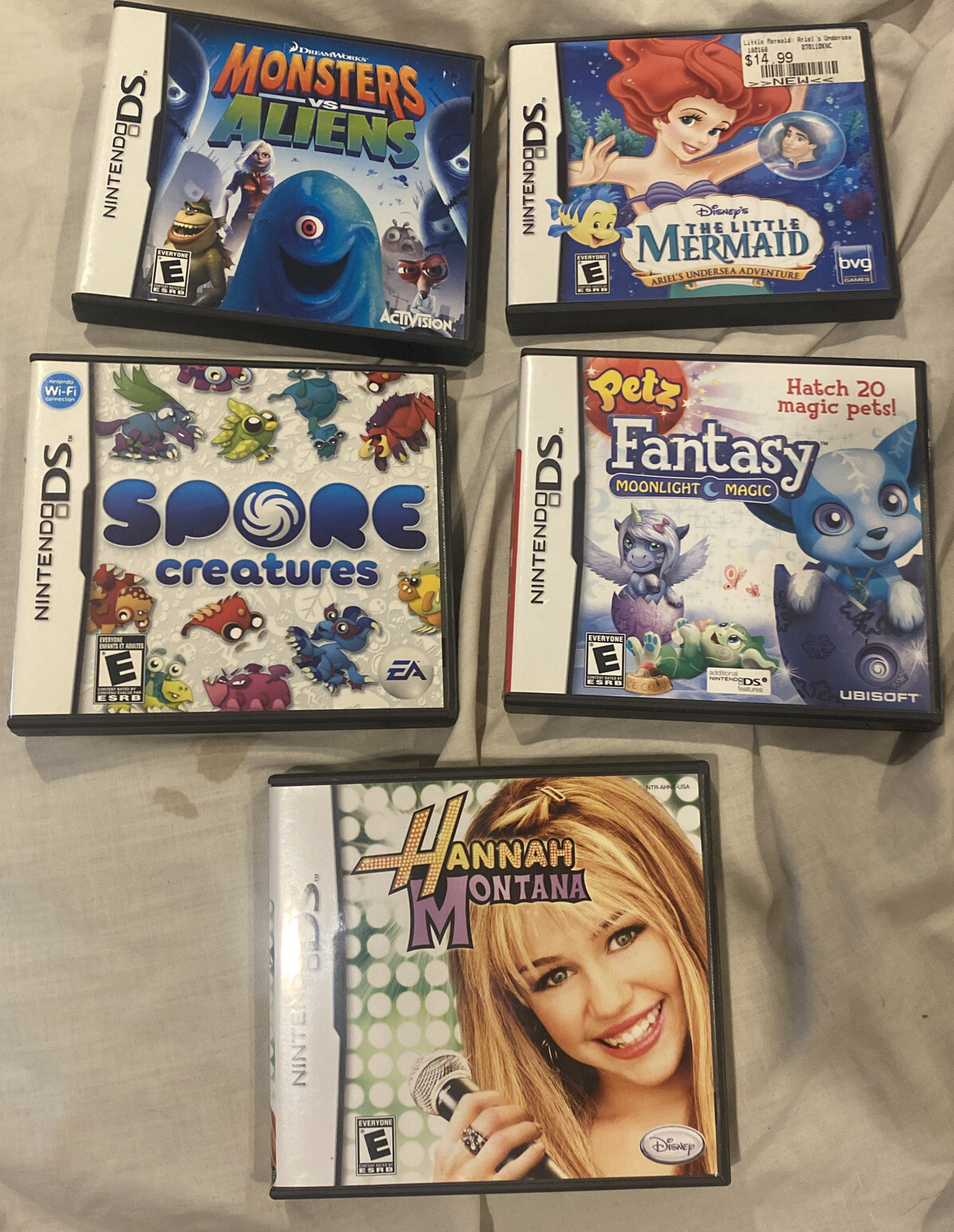 Nintendo DS Game Lot 5-pcs Spore Creatures Mermaid Pets Monsters Aliens ...