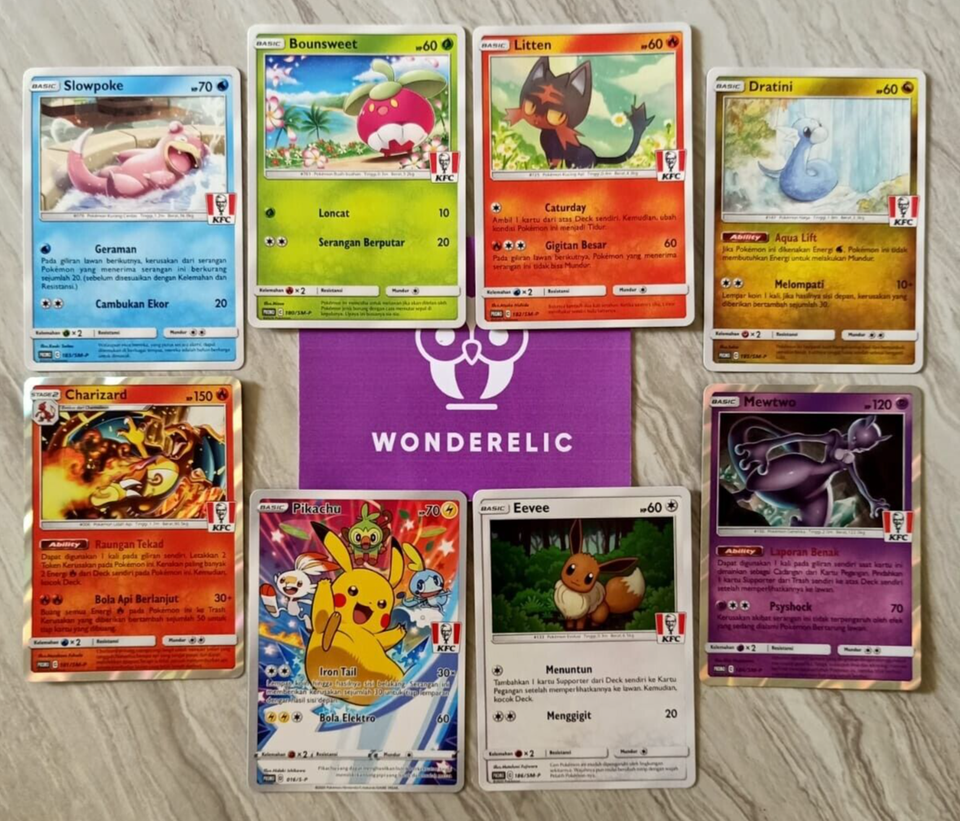 Pokemon KFC Promo Set Charizard Pikachu Indonesia Exclusive NM Limited ...