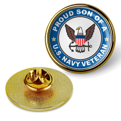 U.S. Navy Veteran Proud Son Tie Tac, Hat Pin, Military Lapel Pin - Gold ...