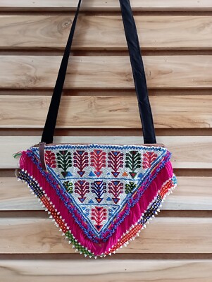 Handmade banjara sling bag handcrafted beaded triangle patches women ...
